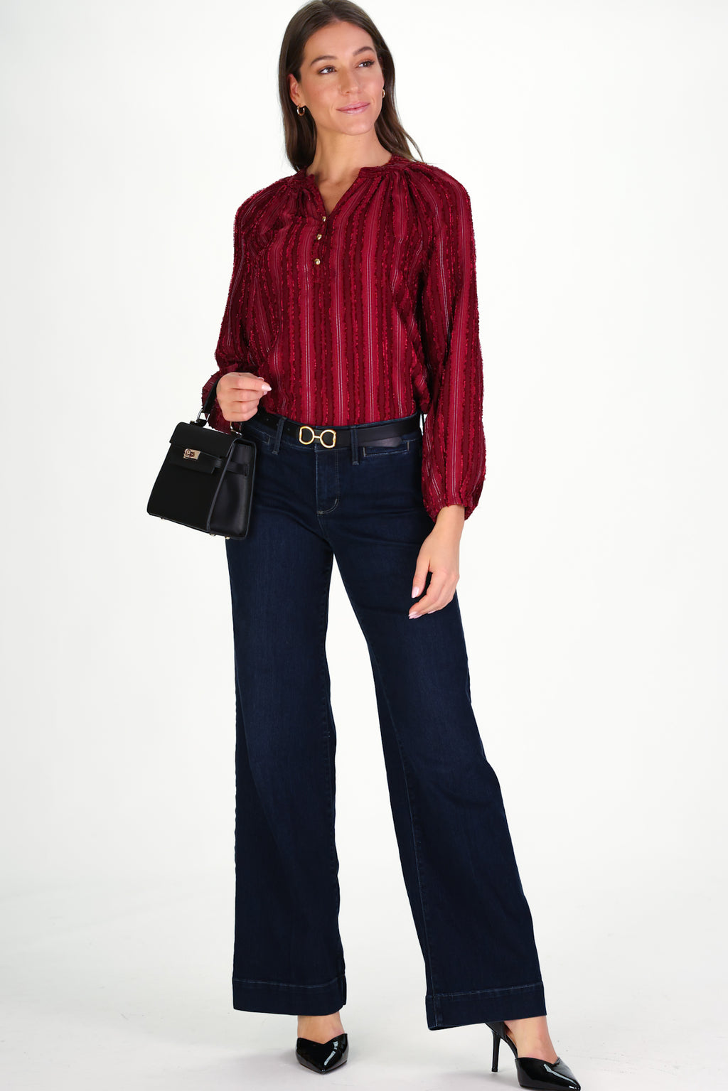 Carlisle Top in Cranberry Stripe – Duffield Lane