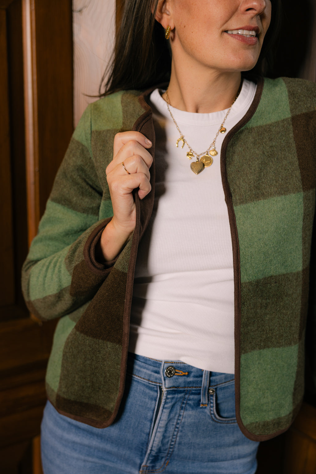 Jenny Jacket in Reversible Brushed Plaid – Duffield Lane