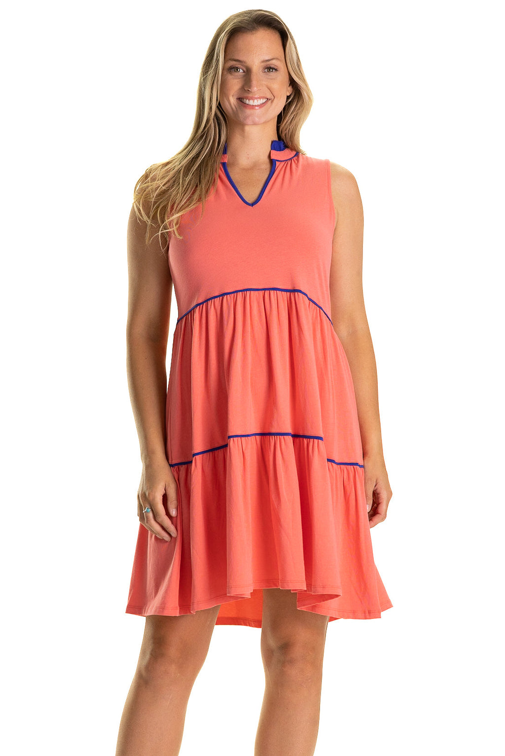 The Harriet Dress in Coral – Duffield Lane