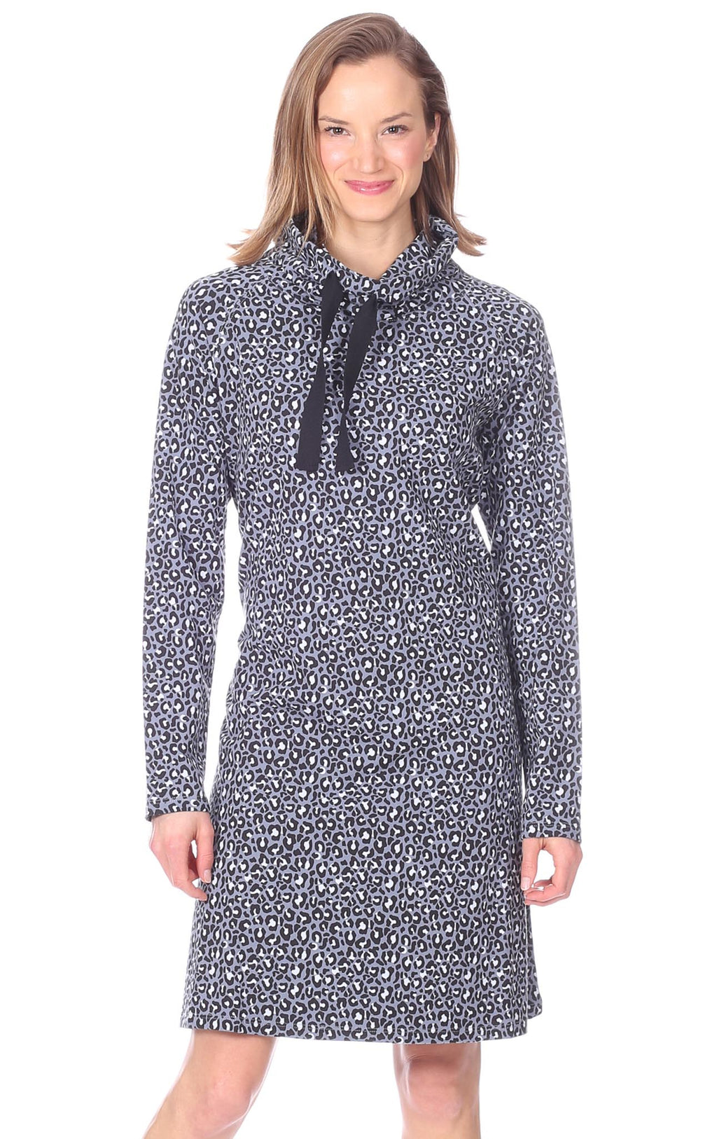Emmerson Dress in Grey Leopard – Duffield Lane